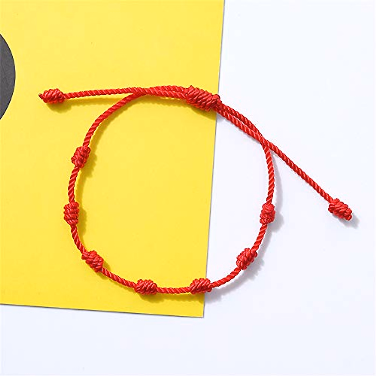 kelistom Handmade 7 Knots Red String Bracelet for Protection, Evil Eye and Good Luck, Amulet for Success and Prosperity, Friendship Bracelets for Women Men Teens