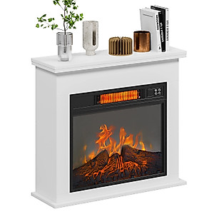 sogesfurniture Fireplace, White Fake Fireplace, Fireplace Mantel, Electric Fireplace with Mantel for Bedroom, Home Office, Living Room