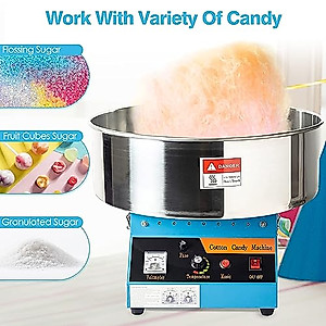 GOLADA 1080W Commercial Cotton Candy Machine Electric Cotton Candy Floss Maker - 110V for the Perfect Party Favor for Birthdays, School function, or Social Events. (Blue)