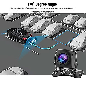 Car Backup Camera, AHD Rear View Camera Night Vision Waterproof Reverse Camera 170° Wide View Angel with Mount Brackets for Universal Cars, SUV, Trucks, RV and More