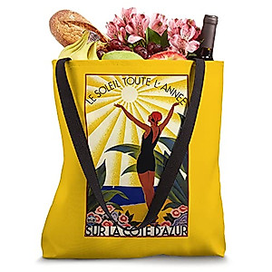 Woman Sun Bathing Retro Vintage Côte d'Azur French Riviera Tote Bag
