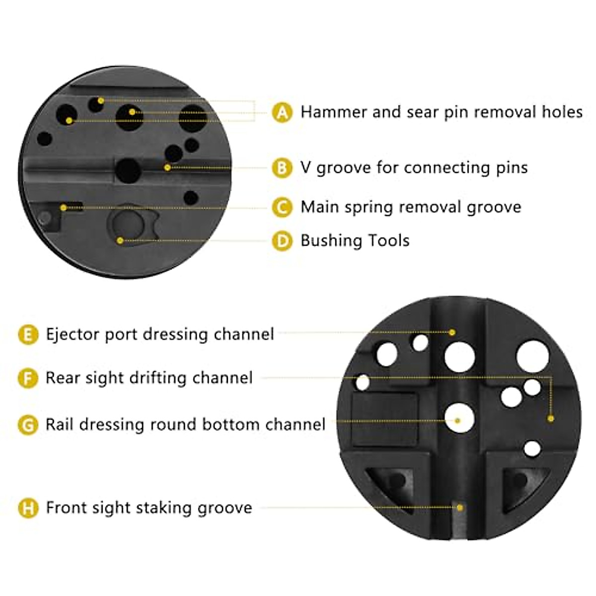 Pridefend Bench Block, Non-Slip Gun Armorers Block Made with Non Marring Materials Universal for M1911 Pistol and Other Handguns
