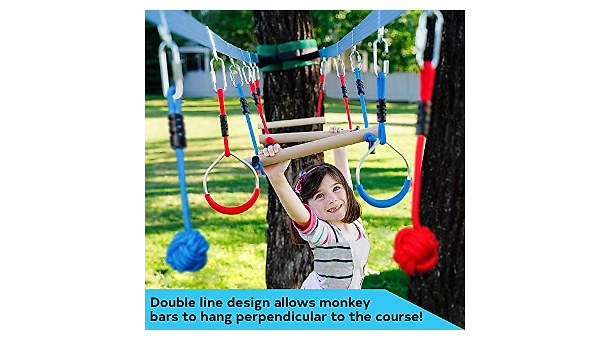 Double Ninja Slackline Obstacle Course for Kids | Outdoor Ninja Play