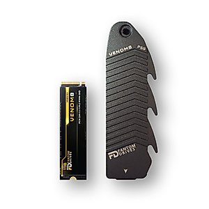 Fantom Drives VENOM8 1TB NVMe Gen 4 M.2 SSD for PlayStation 5 (PS5) Gaming PC & Laptop, Graphics, Video Editing - 3D NAND TLC DDR4 DRAM Cache Internal SSD - Up to 7400MB/s - w/Heatsink (VM8X10-PS5)