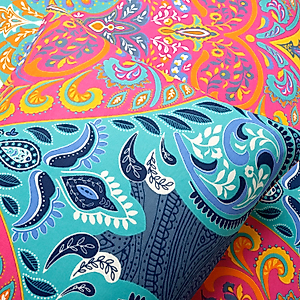 Lush Decor Boho Chic Reversible 3 Piece Cotton Duvet Cover Set, Full/Queen, Turquoise & Navy