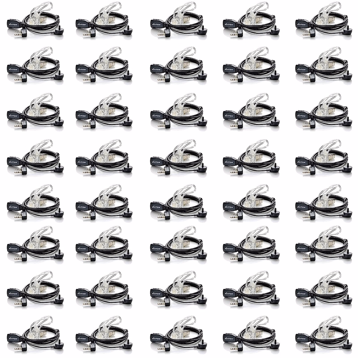40 Pack Walkie Talkie Earpiece with Mic for BaoFeng Radio Retevis Headset for Baofeng UV-5R BF-888S Arcshell Retevis H-777 RT21 RT22 Kenwood 2 Way Radio by LUITON