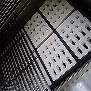 bbq777 8-Pack Ceramic Brick Flame Tamer, Grill Ceramic Briquettes Replacement Parts for Barbeques Galore Grand Turbo, Members Mark, Grand Turbo Grand Hall, Ceramic Radiant Heat Plate