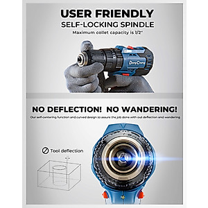 Dong Cheng 20V Brushless Heavy-duty Impact Drill, 435 in.lbs, 27000 BPM, 1/2" Keyless Metal Chuck, 20+1+1 Clutch, Cordless Hammer Drill with 2 Battery Kit for Drilling Brick Wall, Metal, Wood