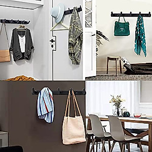 Jnnicoog Coat Hook Wall Mount with 5 Hooks, Black Coat Rack , Wall Mounted Modern, Suitable for Living Room Entrance, Bedroom, Kitchen, Bathroom Etc.