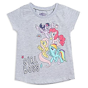 My Little Pony Toddler Girls 3 Pack Graphic Short Sleeve T-Shirt Grey Blue Purple 5T