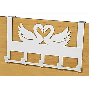 Mango Steam Over-The-Door Organizer Hanger for Towels, Hats, Hoodies, Coats, Backpacks, & Keys (Swan, White)