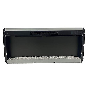 Tiara Innoflame Fireplace Electric 36" Flat Front Crystal Ember Bed w/Remote Control (Black)