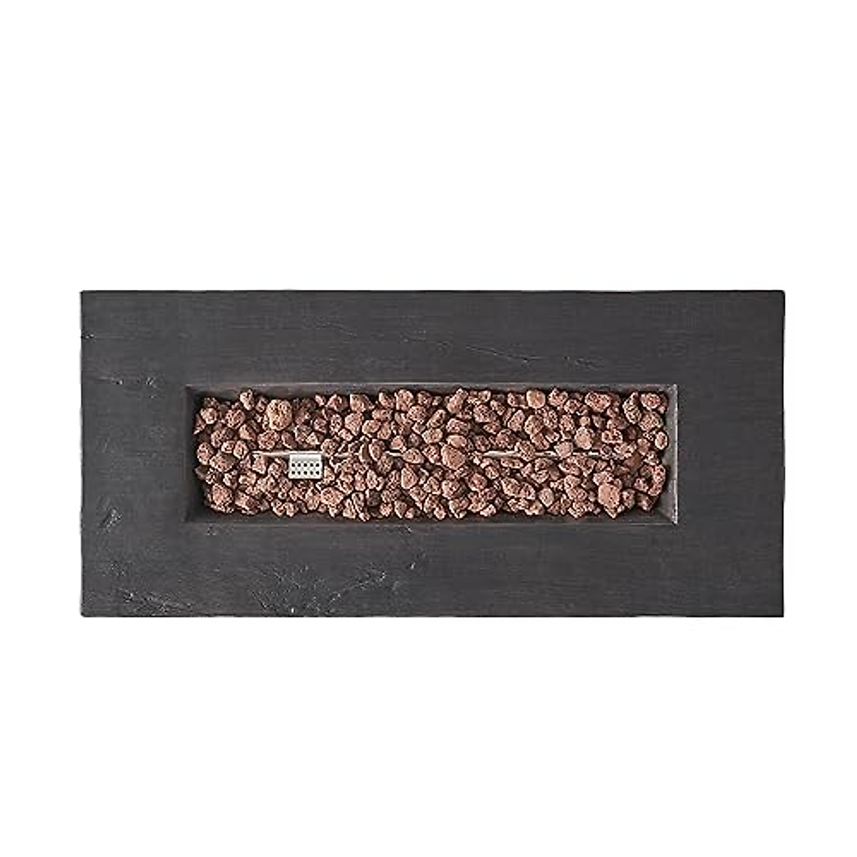 Christopher Knight Home Custer Outdoor Rectangular Fire Pit - 40,000 BTU, Grey