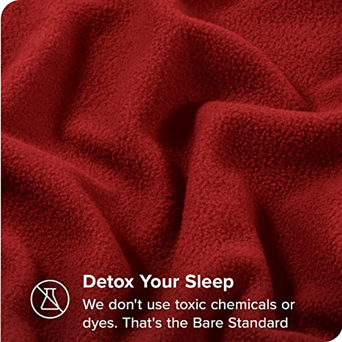 Bare Home Super Soft Fleece Sheet Set - Split King Size - Extra Plush Polar Fleece, No-Pilling Bed Sheets - All Season Cozy Warmth (Split King, Red)