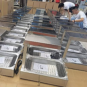 KOUWO Commerical French Fry Warmer Fries Dump Station Fried Food Warmers with Base Pan,500 Watt,110V