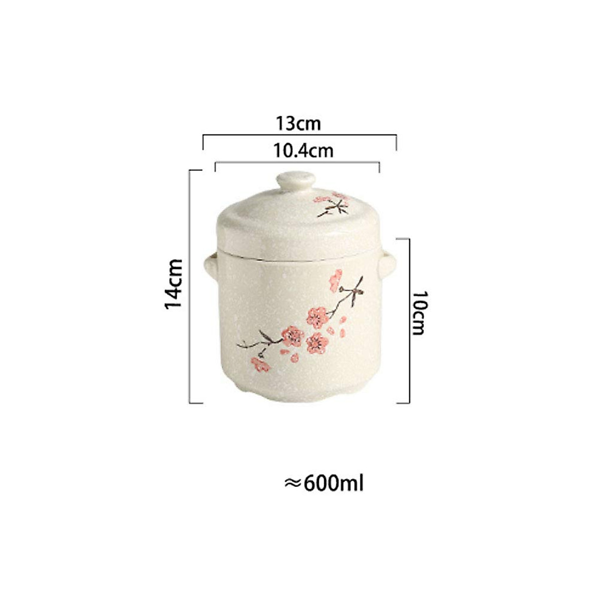 TONGTONG Japanese Style Ceramic Soup Bowl with Double Lid Steam Stewed Pot Home Kitchen Soup Pot for Egg Medicinal Birds Nestt # 21