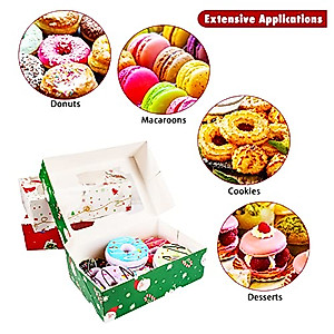 EPDPLAY 12 PCS Christmas Cookie Boxes with Window Holiday Food Treats Container for Gift Giving, Santa Snowman christmas tree gingerbread Man Cookie Boxes for Pastries Cupcakes Candy and Party Favor