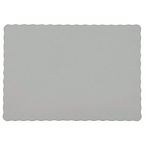 50 Silver/Gray Paper Placemats Scalloped Edge 10x14