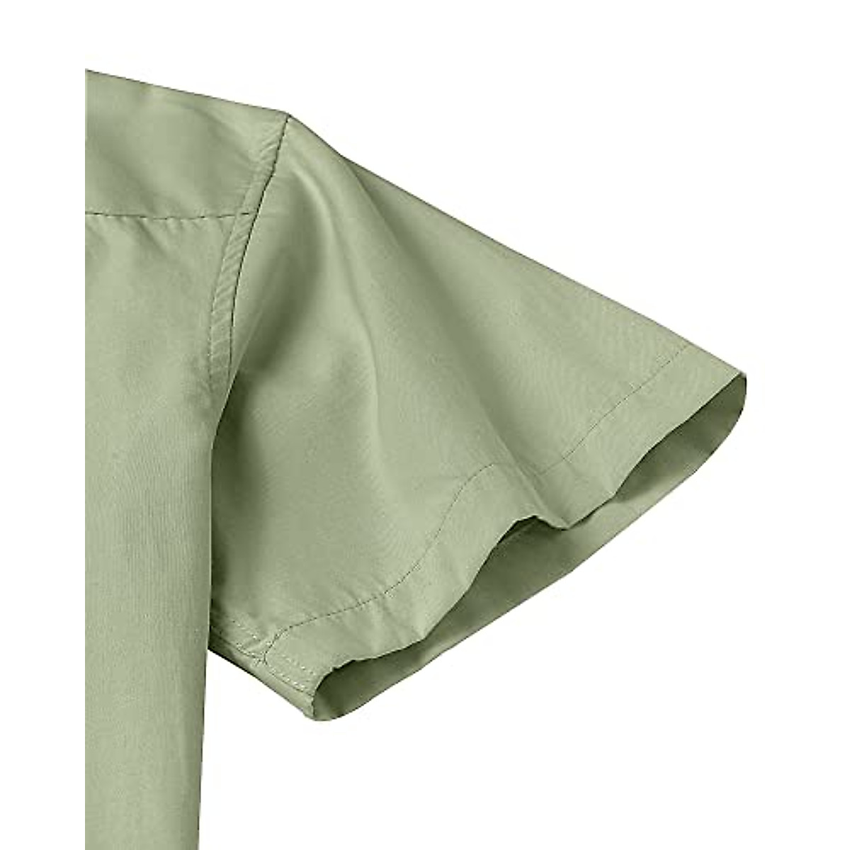 Alimens & Gentle Men's Short Sleeve Oxford Shirt Button Down Collar Regular Fit Short Sleeve Casual Shirts with Pocket Light Green