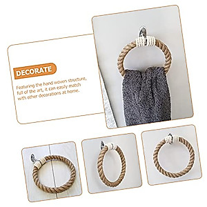 Veemoon Kitchen Rings Wooden Stand Wall-Mounted Bohemian Woven Decorative Accessories Hand Ring Bath Shower Design Storage Rope Bathroom Mount Holder Towel Bedroom Shape Rack Rustic