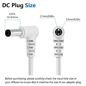 SHNITPWR 24V 0.5A 500mA Power Supply Adapter for Essential Oil Diffuser Aromatherapy Humidifier ETL Listed Class 2 Power Adapter 100V~240V AC to DC 24 Volt 12W Converter 5.5x2.1mm Tip 6ft Power Cord