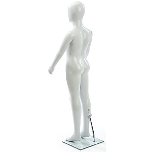 Displays2go Glossy White Polypropylene Child Youth Mannequin Form, 51-Inch