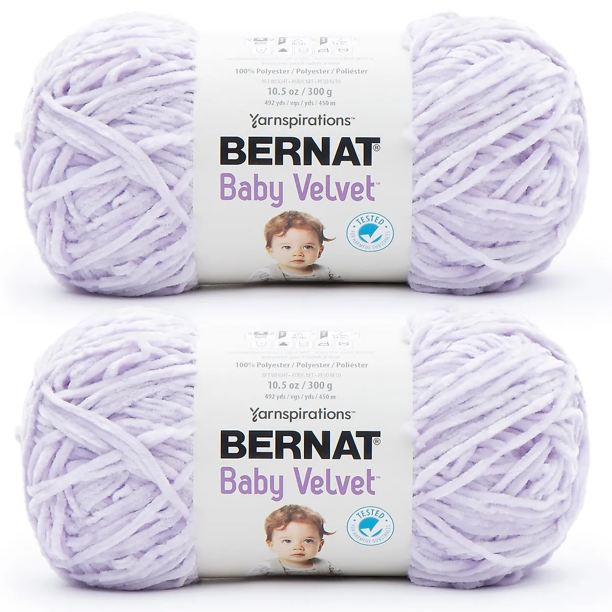Bernat Baby Velvet Lilac Blooms Yarn - Pack of 10.5oz/300g - Polyester - #4 Worsted (Medium) - 492 Yards - Knitting & Crochet