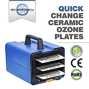 Enerzen O-UVC3 - HEPA + UV Light + 40,000 mg/h Industrial Ozone Generator for Eliminating Odors - O3 Machine Air Ionizer Deodorizer for Home, Room, Smoke, Car, Pet