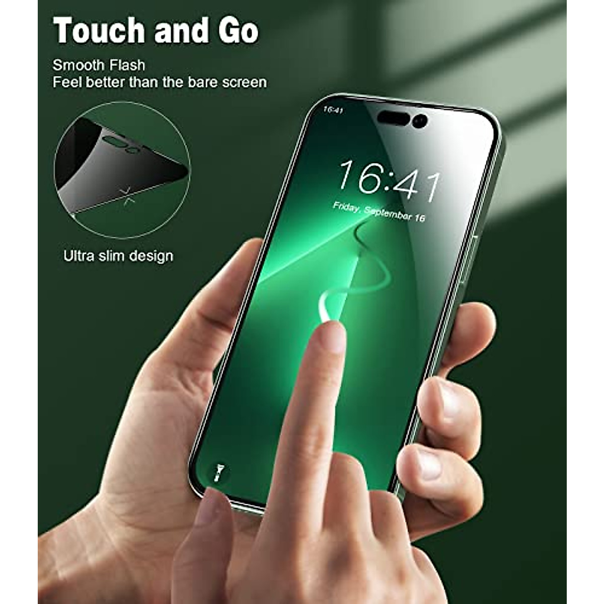 Uxinuo Privacy Screen Protector Compatible for iPhone 14 Pro Max 2022 [6.7 inch Display] 2 Pack Anti Spy Private Tempered Glass [Black]