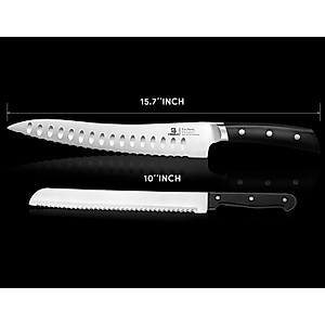 Piklohas Resharpenable Bread Knife, 10-inch Multifunction Serrated Knife, German HC Stainless Steel Bread Cutting Knife With Innovative Wavy Edge For Efficient Slicing, Razor Sharp For Homemade Bread
