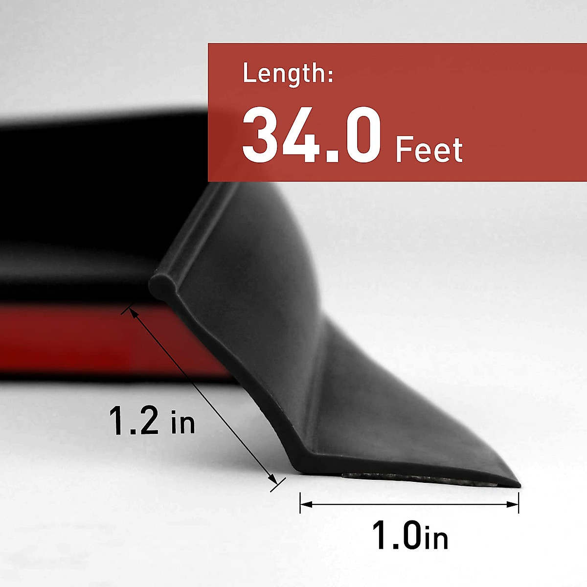 FOSLUOC Garage Door Seal Top and Sides Seal Strip Black 34 FT Adhesive Backed Rubber Weather Stripping Replacement Weatherproofing Universal Sealing