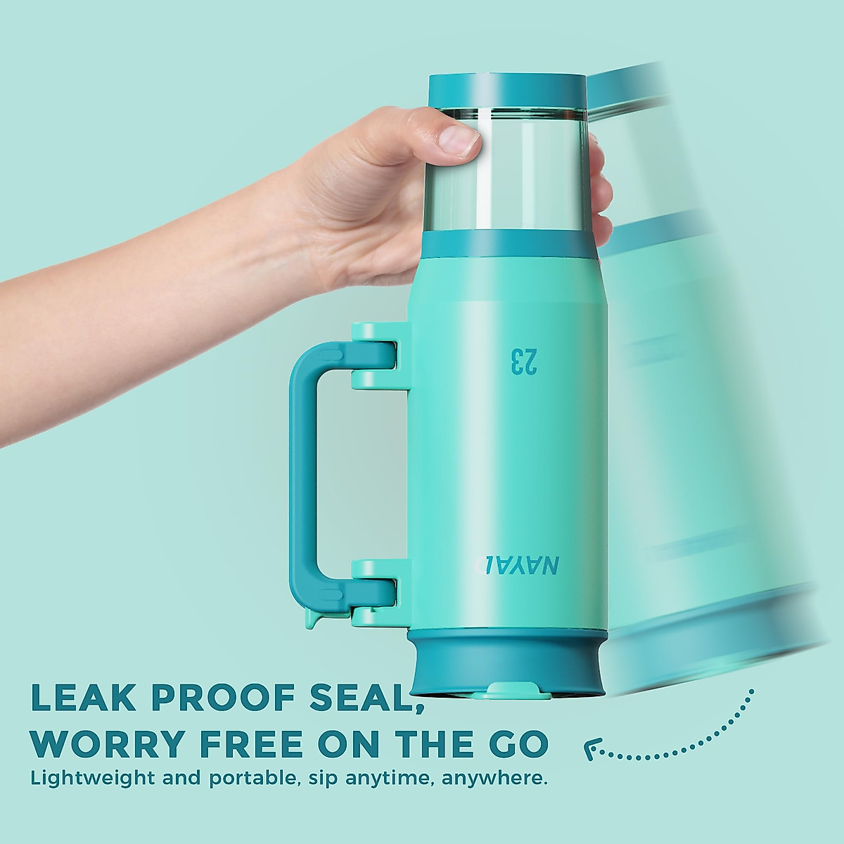 NAYAD Kids 22 oz Tumbler with Handle and Straw & 10oz Snack Container - Foldable Handle, Stainless Steel Bottle Dual Lids(Leakproof Flip +Silicone Straw Lid) for School, Sports,Travel & Camp, Bows