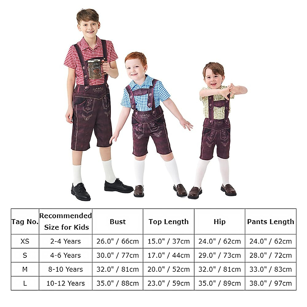 German Bavarian Oktoberfest Costume, Kids Toddler Boys Oktoberfest Costume Lederhosen Shorts German Bavarian Set Halloween Dirndl Beer Festival Dress Up Outfit Photoshoot Birthday Red 8-10 Years
