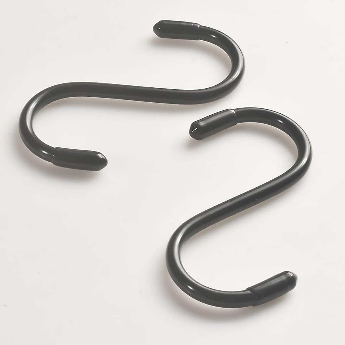Cozihom 3 Inch Heavy Duty Vinyl Coated S Hooks, Rubber Coated S Hooks, Extra Thick Non Slip Metal S Hanger for Closet, Garden, Garage, Kitchen Hanging, Black, Pack of 12