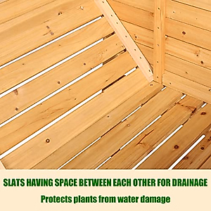 VEIKOUS Raised Garden Bed with Legs, 880Lbs Large Garden Planter Box with V-Shape Design and Liner, 71" Wooden Elevated Planter Kit for Flowers Vegetables Herbs, Natural Wood