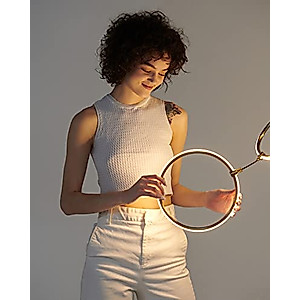 Brightech Nova Modern Floor Lamp - Contemporary Arc Tall Lamp with 3-Circle Ring-Style Pendant - Over The Couch Standing Lamp on Arching Pole - Eclectic Tall Lamp Matches Living Room Décor - Gold