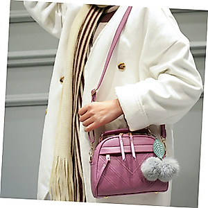 SHERCHPRY Leather Sling Bag Trendy Tote Bag Cross Purple Girls Plush with Women Pu Bag Toy Handbag Leather Fashion Doll for Body Birthday Pendant Shoulder Fuzzy Crossbody Bag Crossbody Sling Bag