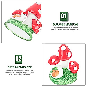 LUOZZY 5pcs Miniature Mushroom Mini Snail Mushroom Ornament Resin Bonsai Craft Photo Props Decor - Red