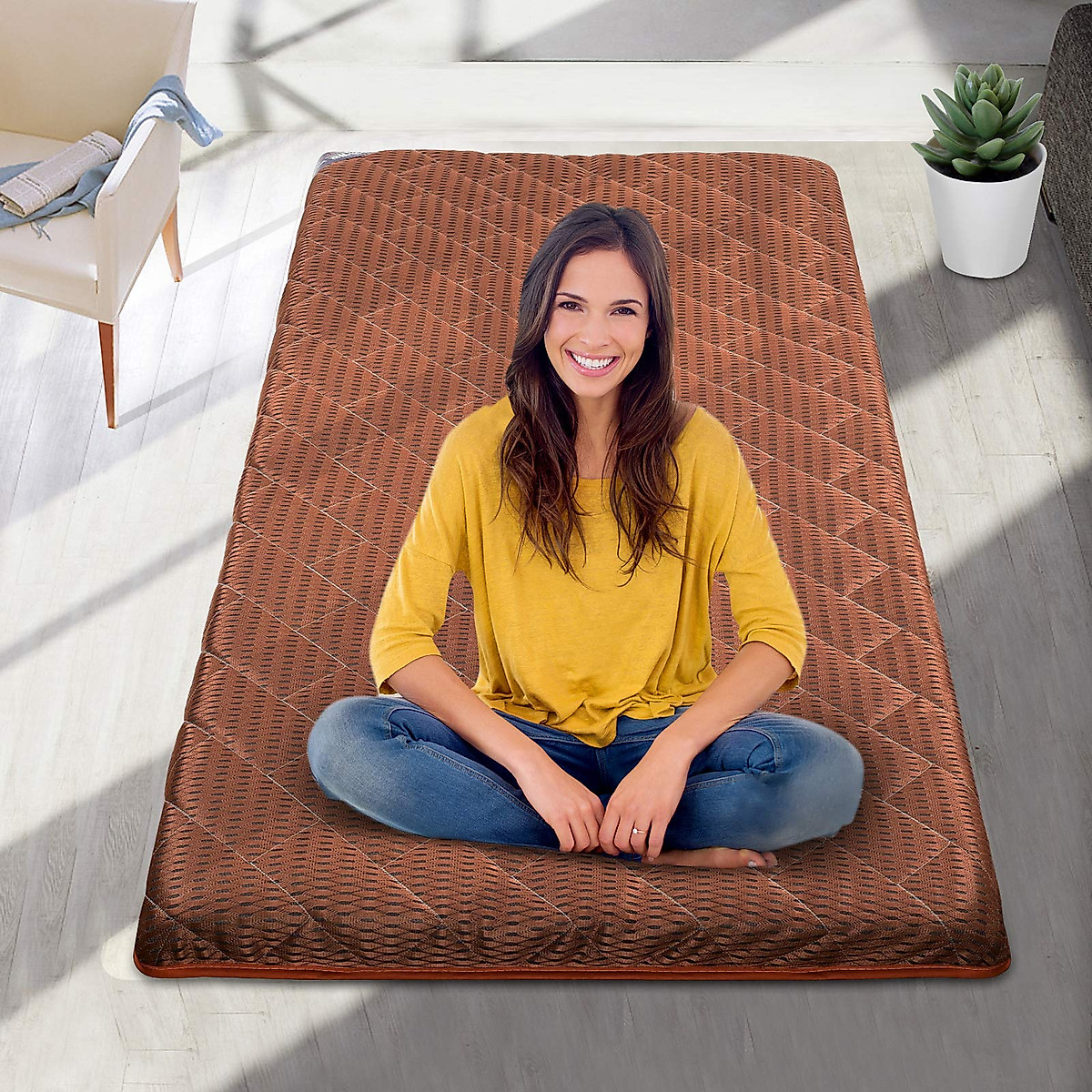 YQ WHJB Sleeping Tatami Floor Mat, Breathable Futon Tatami Mattress Pad Soft Thick Japanese for Student Dormitory Mattress-c Twin
