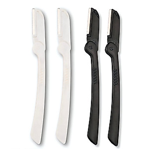 The STAG Pack of 4 Eyebrow & Facial Razor Multipurpose for Women - Help & Smooth the Skin - Dermaplane face razor - Foldable face shaver Face razor for Women and Men - Facial Hair Removal for Women