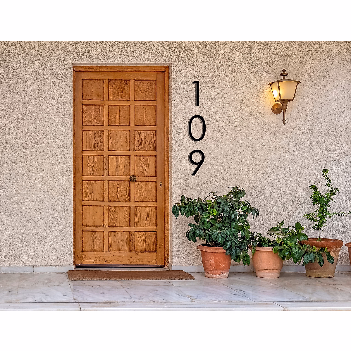 12 Inch Modern Floating House Numbers for Outside | Large Metal House Numbers for Outdoors | Black Coated Rust-Proof Home Address Numbers/Plaques | Metal Numbers