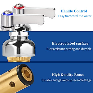 TNROTED Hot and Cold Side Handle Stem Assembly, Brass Spindle Assembly Replacement Fit for All T&S Faucet Valve (Replace 002713-40 002714-40)