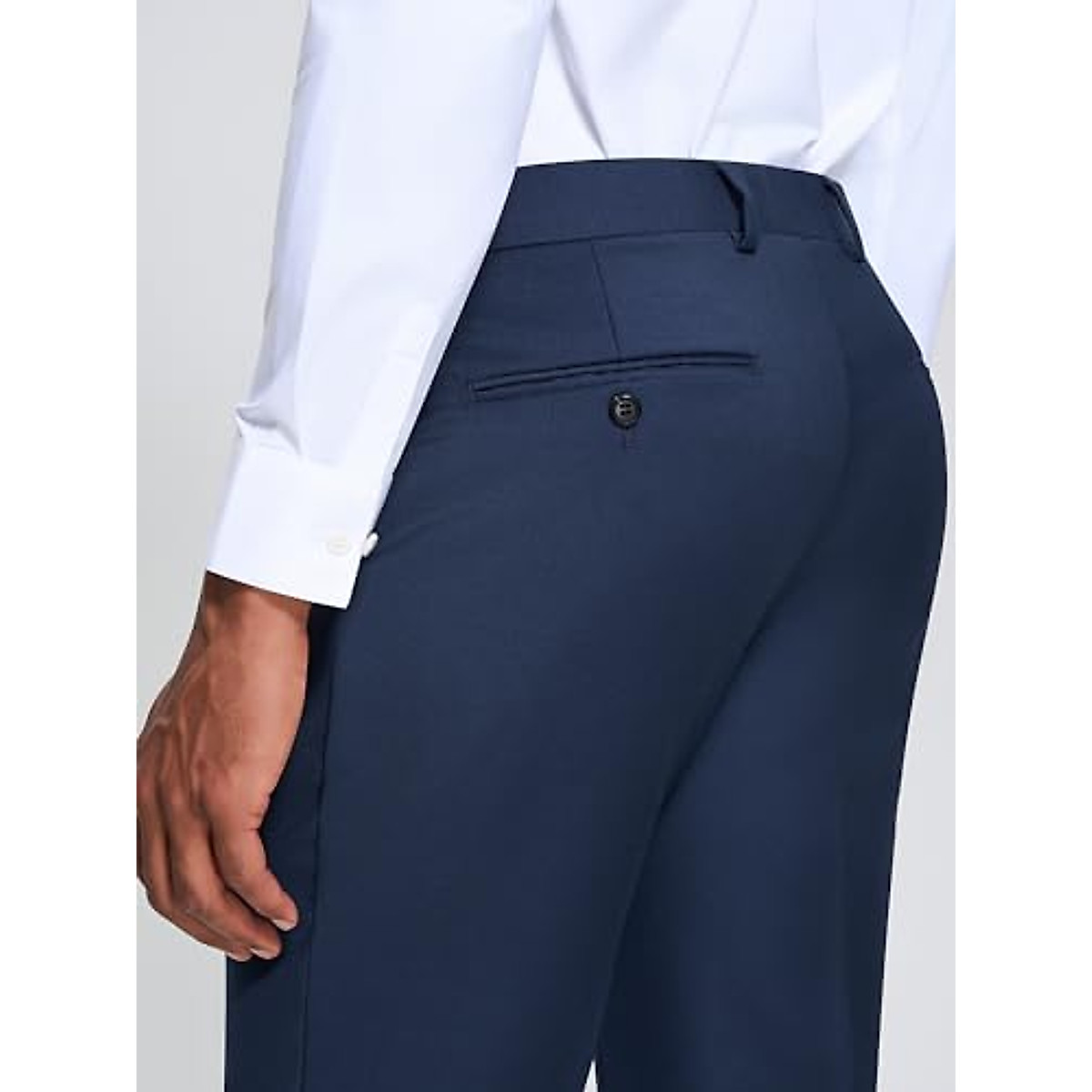 CHAMA Men's 100% Wool 2 Piece Suit Set, Classic Fit Two Button Suit Jacket Blazer & Pants Set Suit - Many Colors Navy…