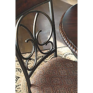 Signature Design by Ashley Glambrey Old World Dining Chair with Cushion, 4 Count,, Brown