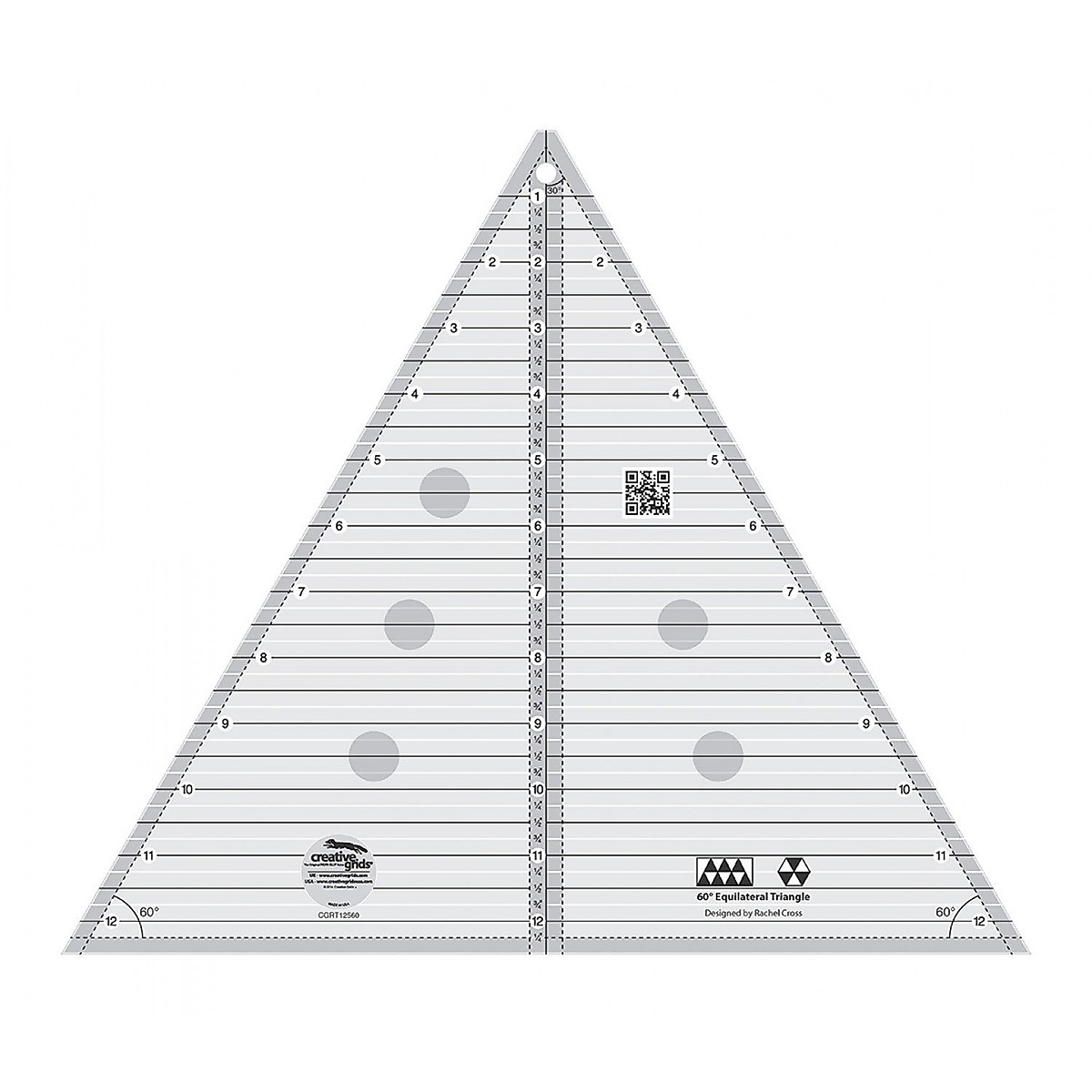 Creative Grids 60 degree Triangle 12-1/2in Quilt Ruler - CGRT12560