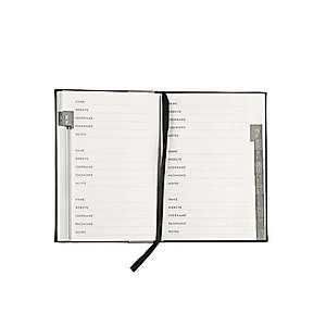 Eccolo Password Keeper Book with Alphabetical Tabs, Discrete Computer and Website Login Password Book and Organizer, Hardcover Pocket Size Journal Notebook for Everyday Use (Black, 5.75x4 inches)