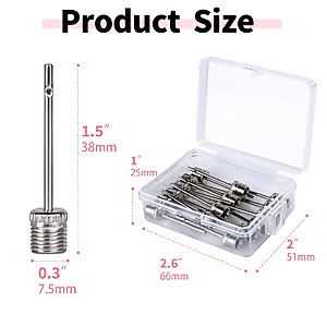 MoTrust Stainless Steel Air Pump Needle,Premium Inflation Needles,Pump Needle for Football, Basketball, Soccer, Volleyball or Rugby Balls with Portable Storage Box-16PACK
