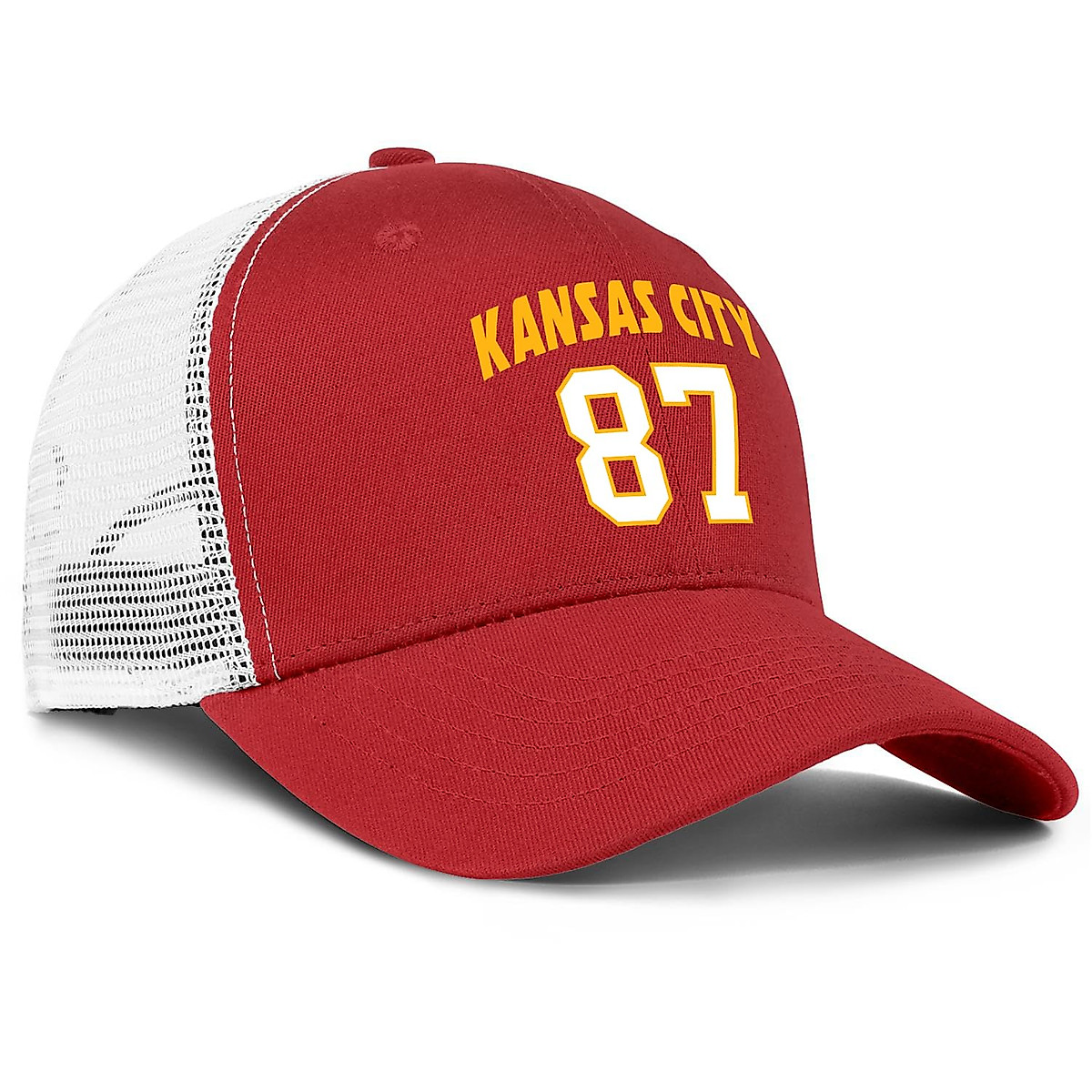 Kansas Red City Hat Gifts Men Women Apparel Travis Mesh Kelce Number 87 Embroidered Cap Youth Adjustable Snapback Trucker Hats
