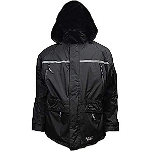 Viking Men's Tempest Tri-Zone Waterproof and Windproof Insulated Winter Jacket with Reflective Piping, X-Large, Black