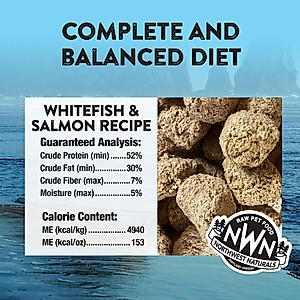 Northwest Naturals Freeze-Dried Whitefish & Salmon Dog Food - Bite-Sized Nuggets - Healthy,-Limited Ingredients, Human Grade Pet Food, All Natural - 12 Oz